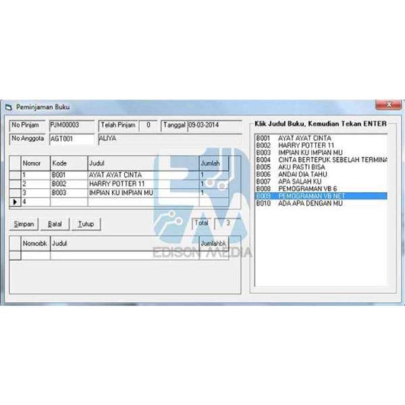 Jual Source Code Aplikasi Perpustakaan Vb6 Di Seller P-store Net ...