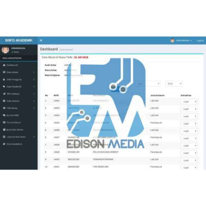 Jual Source Code - Aplikasi Sistem Akademik Sekolah Berbasis Web - Terlaris Di Seller P-store ...