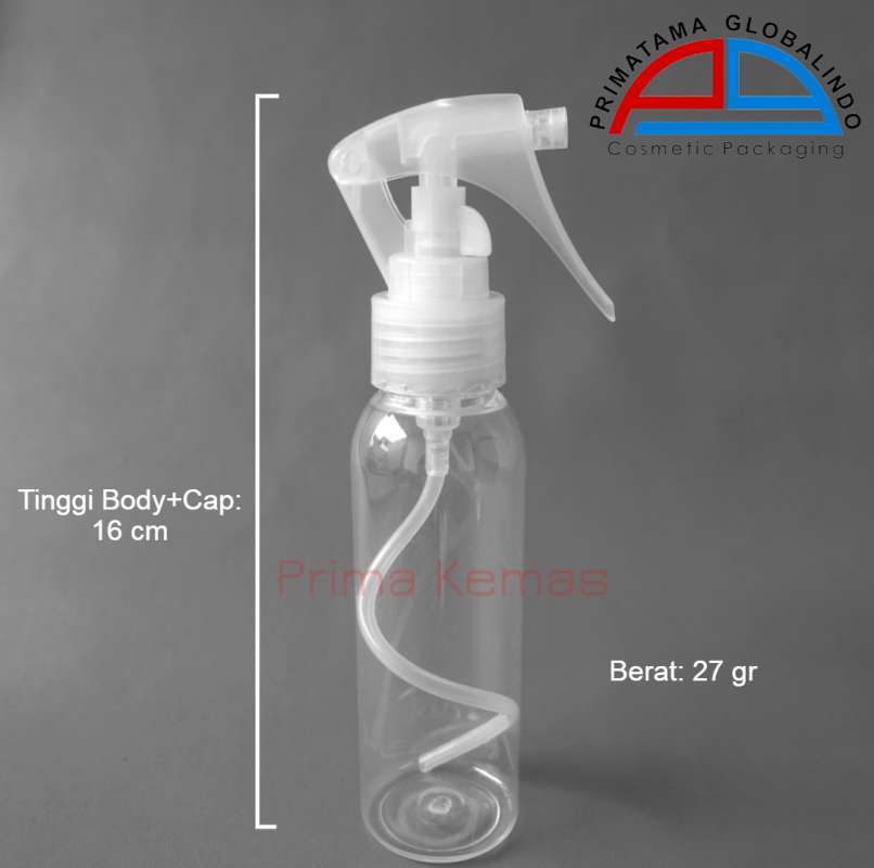 Jual Botol Trigger Spray 100 ml - botol skincare Prima Kemas - Pet 100 ml Natural Trigger di ...