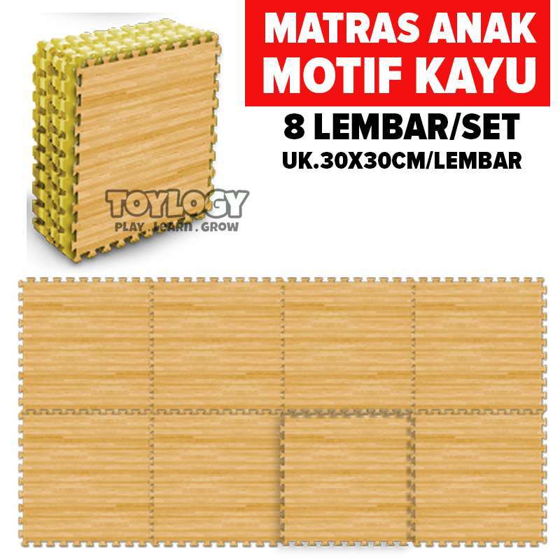 Jual Matras Playmat Karpet Anak Bayi Alas Bermain Motif Kayu Wood ...
