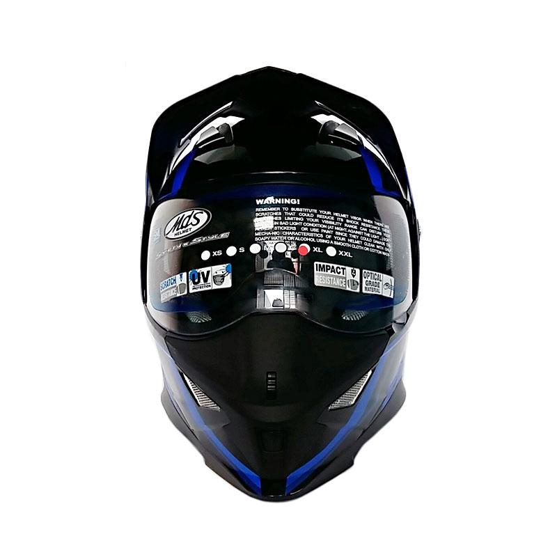 Jual Mds Super Pro Helm Full Face - Solid White Blue Met Di Seller ...