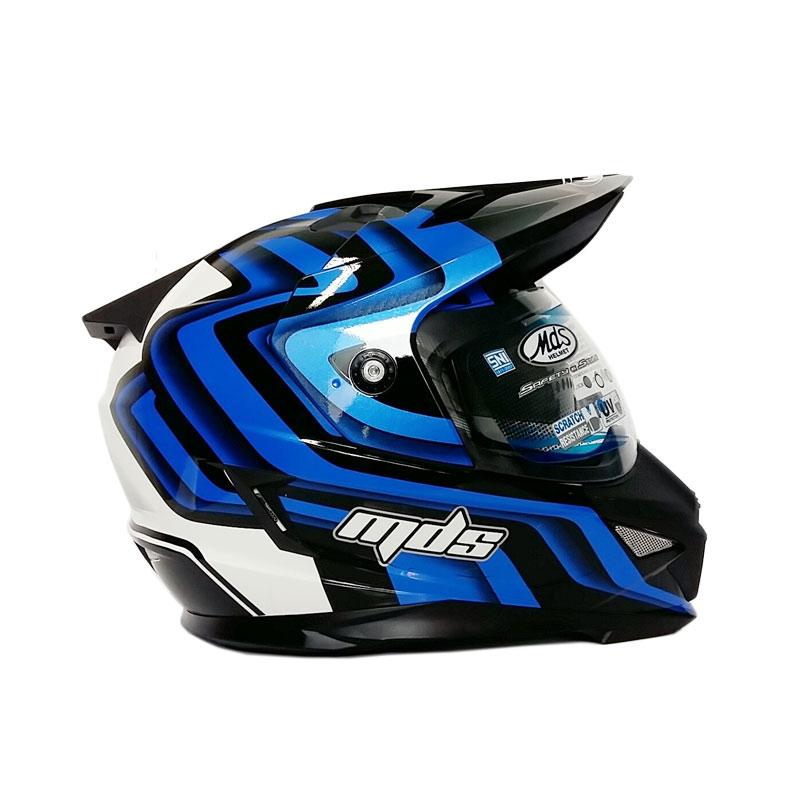 Jual Mds Super Pro Helm Full Face - Solid White Blue Met Di Seller ...