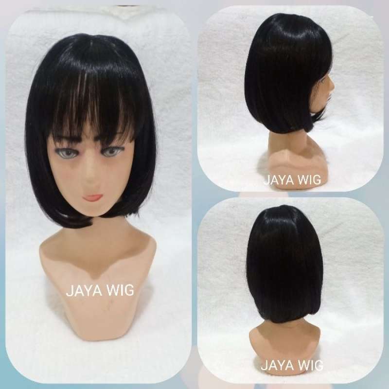 Promo Wig Bob Pendek Sedagu Poni Depan Rambut Palsu Wanita Model Bob ...