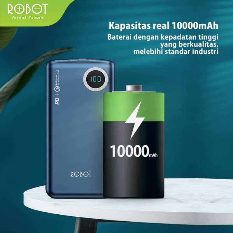 Jual Power Bank Robot Rt100Q Two Way Quick Charging 10000Mah With Led ...