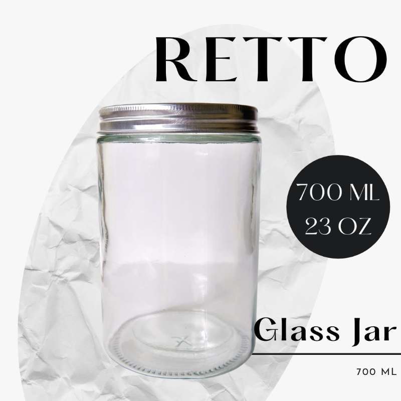 Jual RETTO Straight Glass Jar 700 mL | Toples Kaca | Jar Kaca Cantik ...