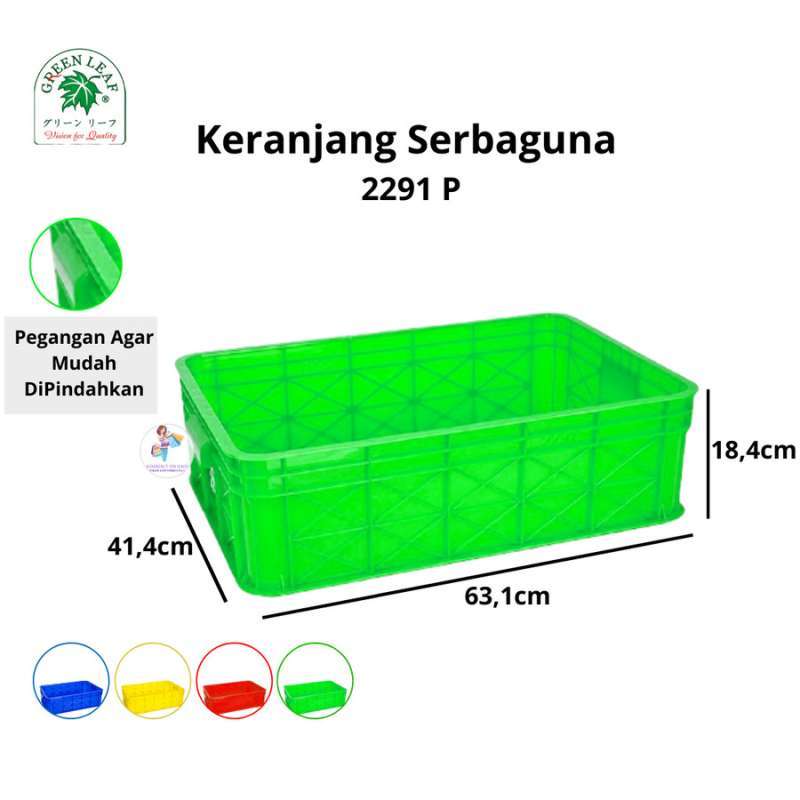 Promo Keranjang Industri Container Box 2292 P Green Leaf - - Hijau ...