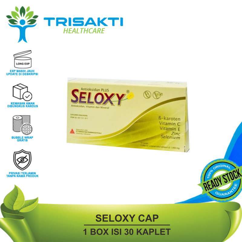Jual SELOXY CAP 1 BOX ISI 30 TABLET ANTIOKSIDAN PLUS VITAMIN C , E DAN ...