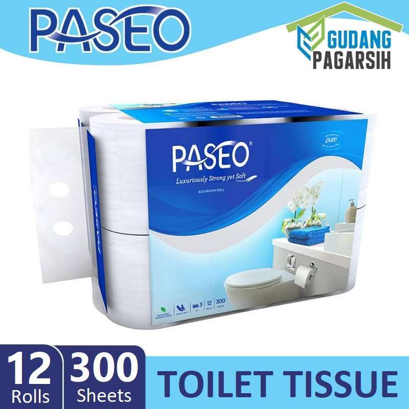 Promo Paseo Elegant Core Non Emboss Toilet Tissue Roll 300 Sheets [12 ...