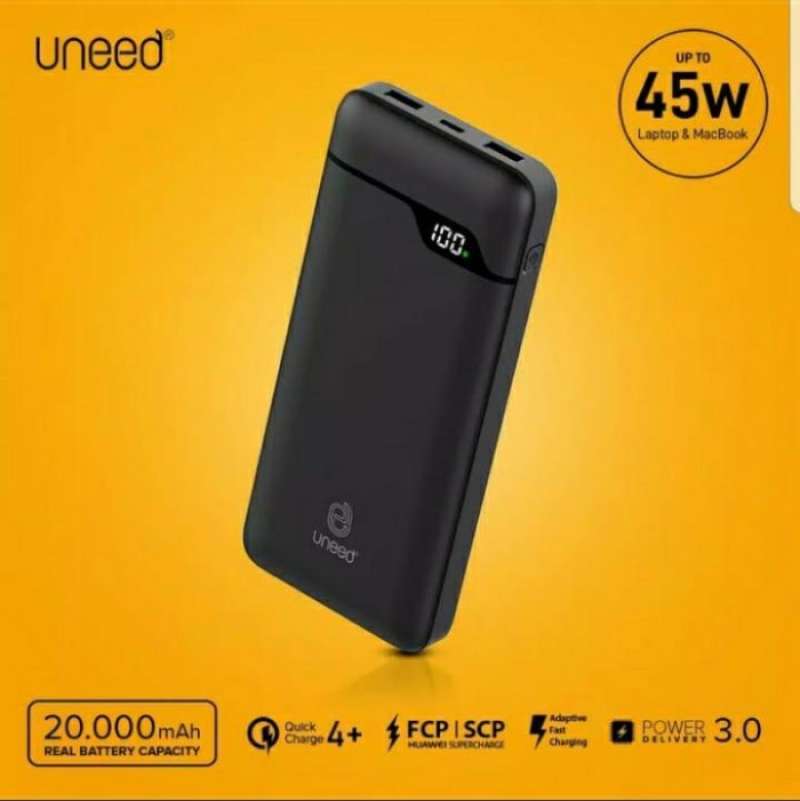 Jual Power bank UNEED QuickBox C20 20000mAH with Power Delivery 45w ...