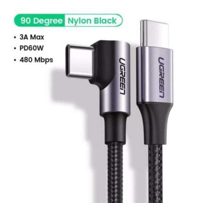 Jual UGREEN USB Type C to type C Nylon ELBOW DATA Cable 60 WATT QC 4.0 PD di Seller Ruellia ...