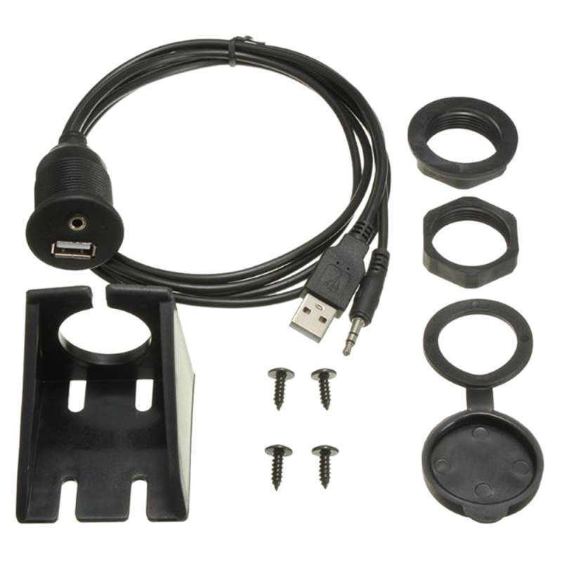 Jual 3.5mm USB AUX Adapter Audio Socket Car Vehicle Dash Mount ...