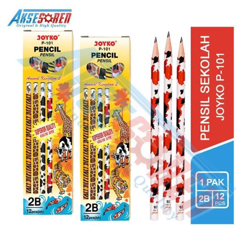Jual Pensil Animal Kingdom 2 2b Joyko [p-101/12 Pcs] / Alat Tulis Ujian Komputer / Pencil Gambar ...