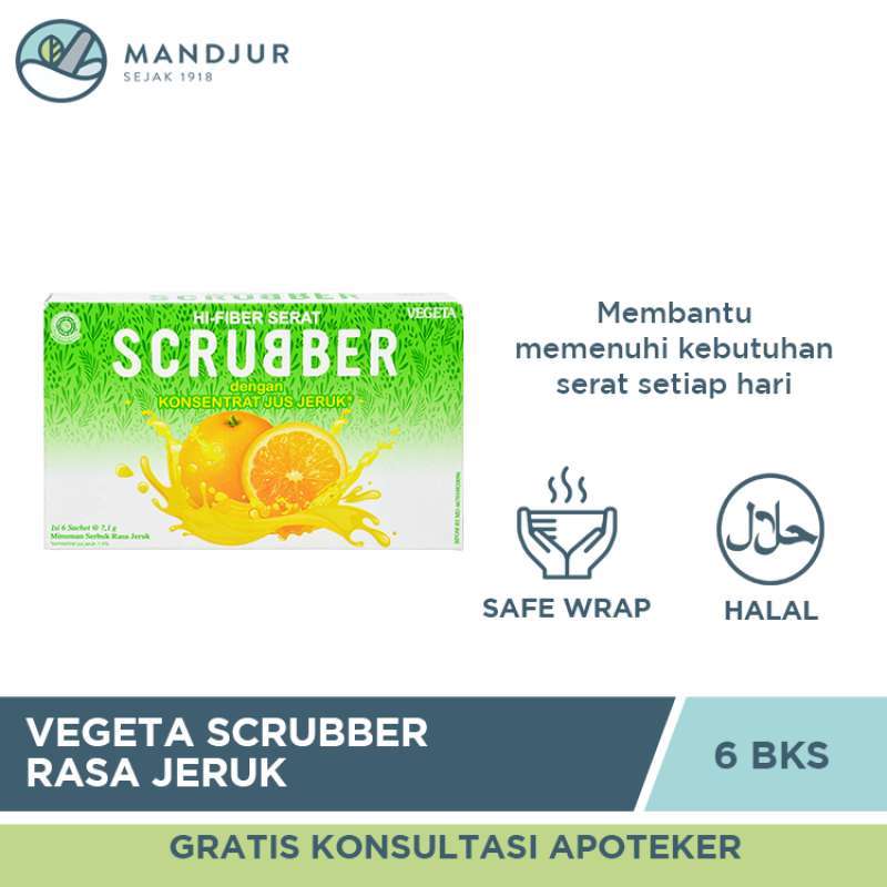 Jual Vegeta Scrubber Rasa Jeruk 6 Sachet - Minuman Kaya Serat Alami di ...