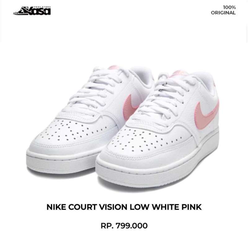 Jual NIKE COURT VISION LOW WHITE PINK - 39 di Seller Akasafootstoree ...