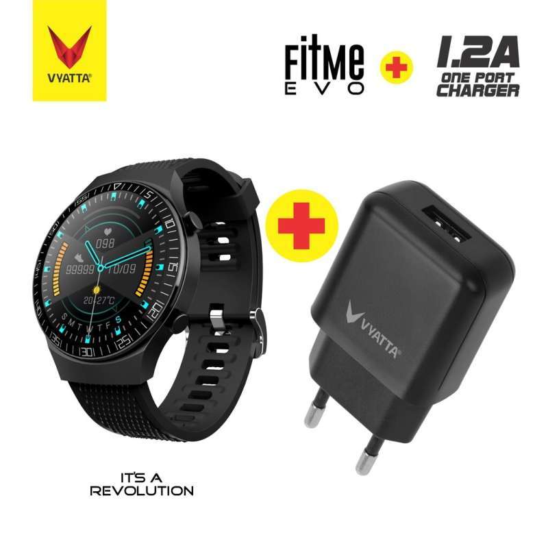Jual Vyatta Fitme Evo Smartwatch [Custom Watch Face/ Full Touch/ 10 Sports Mode] - FITME EVO ...