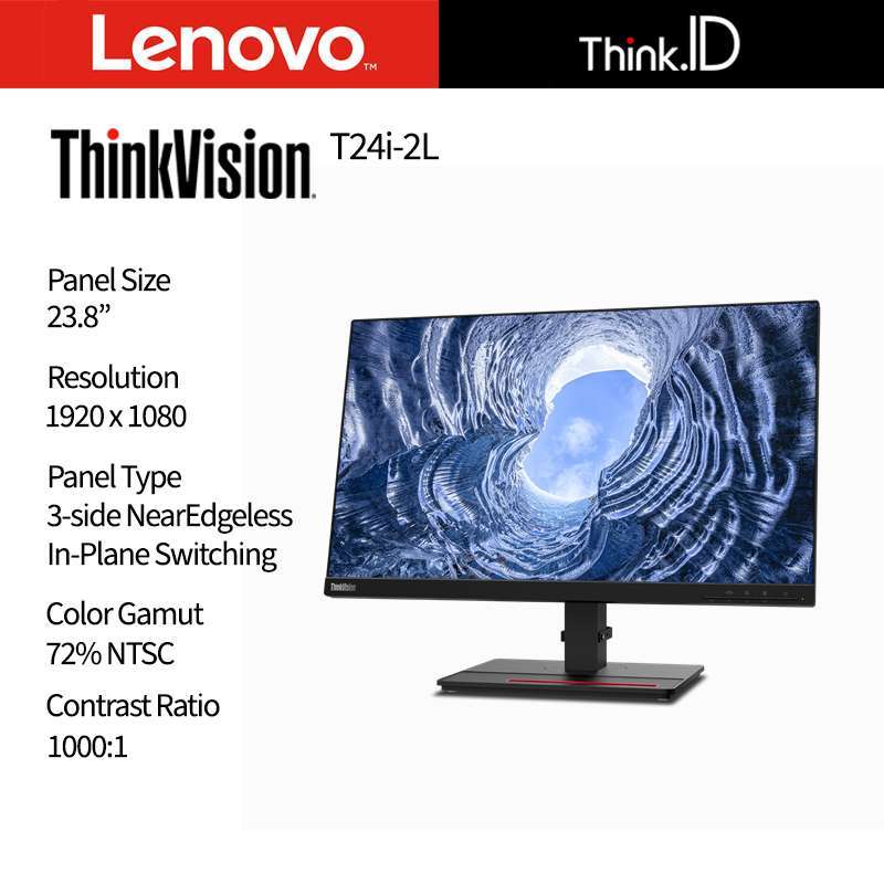 Jual Monitor LED Lenovo ThinkVision T24i-2L 23.8IPS 1920x1080 72% NTSC ...