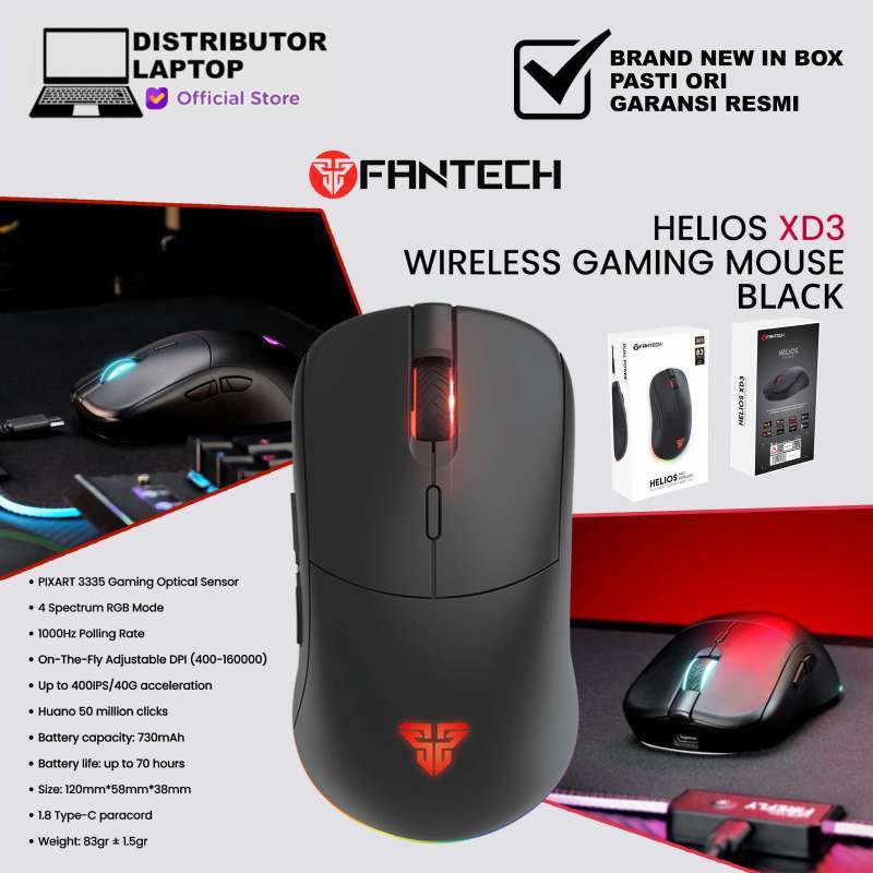 Jual Mouse Fantech HELIOS XD3 Wireless Mouse Gaming RGB Dual Mode di ...