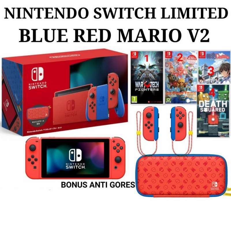Jual Nintendo Switch Console Mario Blue Red Limited Edition di Seller ...
