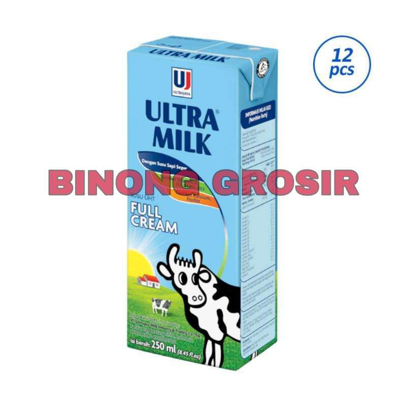 Jual [BIG] Ultra Milk Susu UHT Full Cream 1/2 Dus [12 pcs x 250 mL] EXP ...