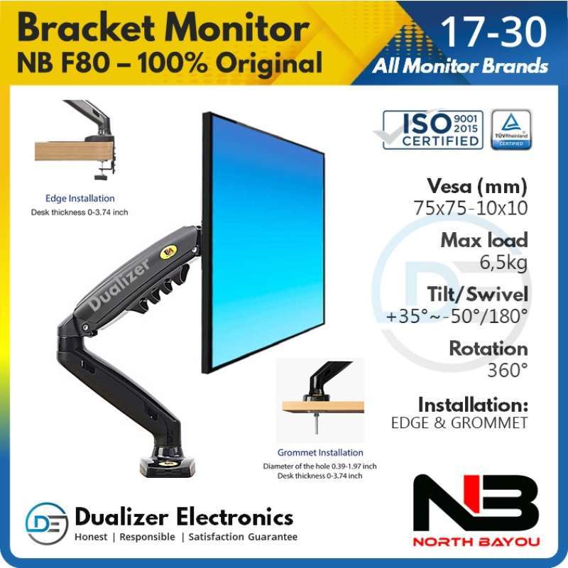 Promo Bracket Arm Stand Monitor North Bayou NB F80 NBF80 17-30 Inch Gas ...