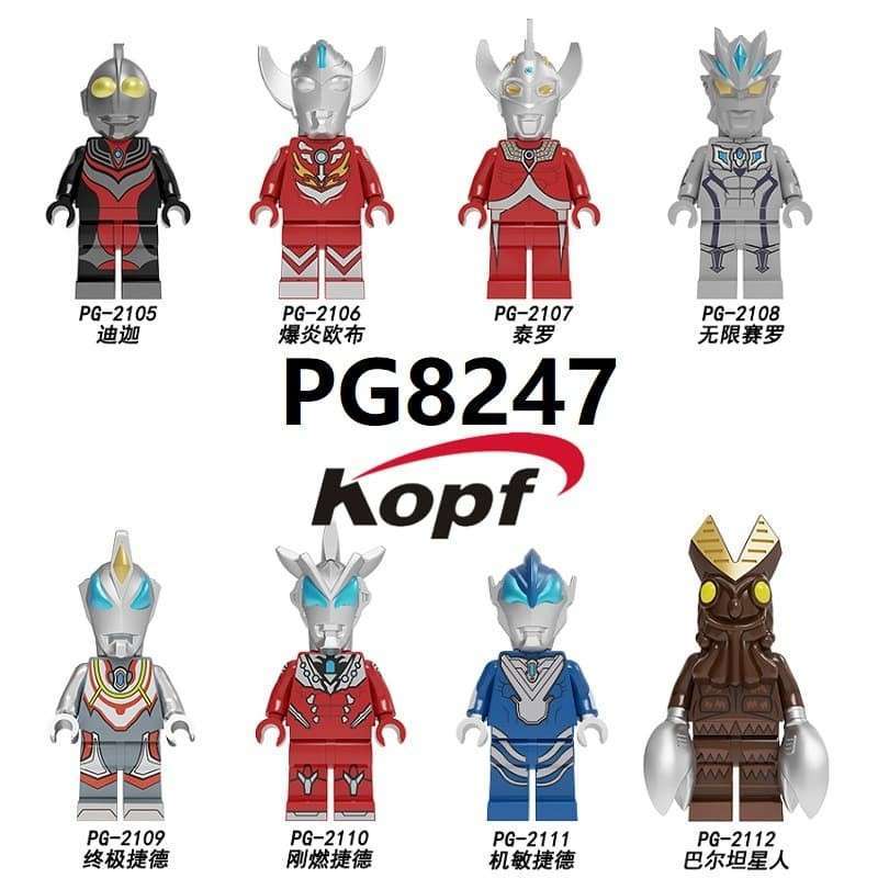 Jual Pg8247 Ultraman Anime Minifigure Lego Brick Set 8 Pcs Di Seller ...