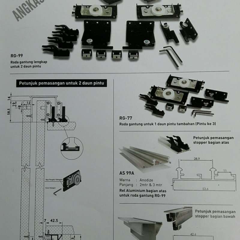 Promo Rel Roda Pintu Sliding Gantung Huben - Multicolor Diskon 15% di ...
