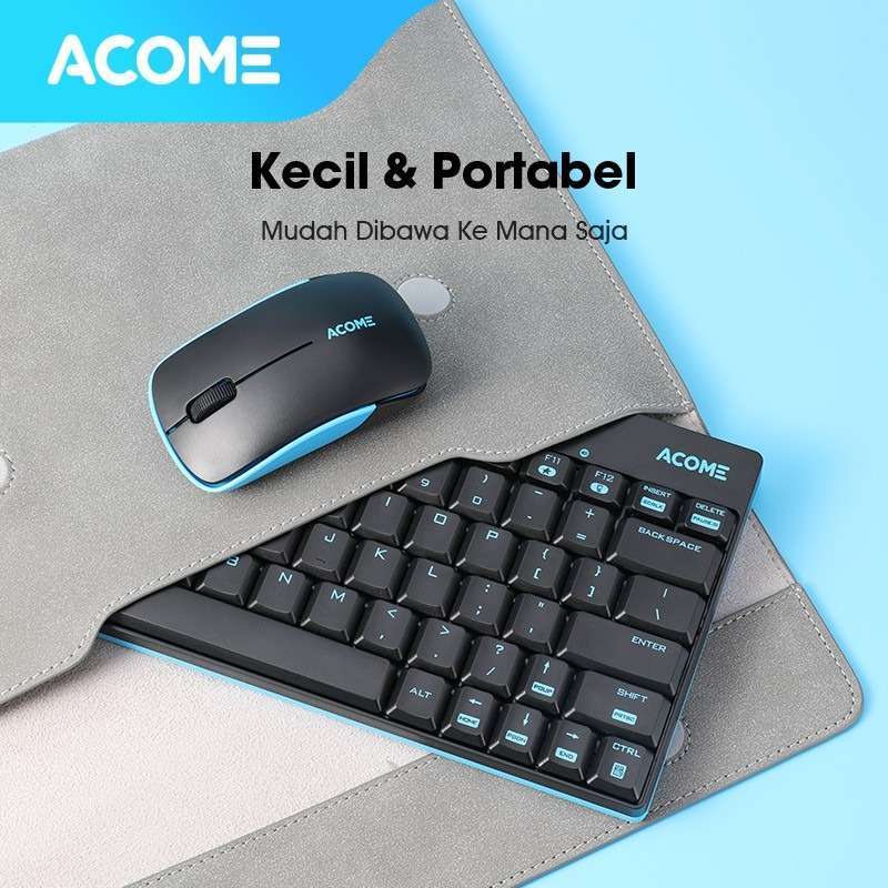 Promo Acome Akm2000 Keyboard & Mouse Combo Wireless Portable 1600dpi ...