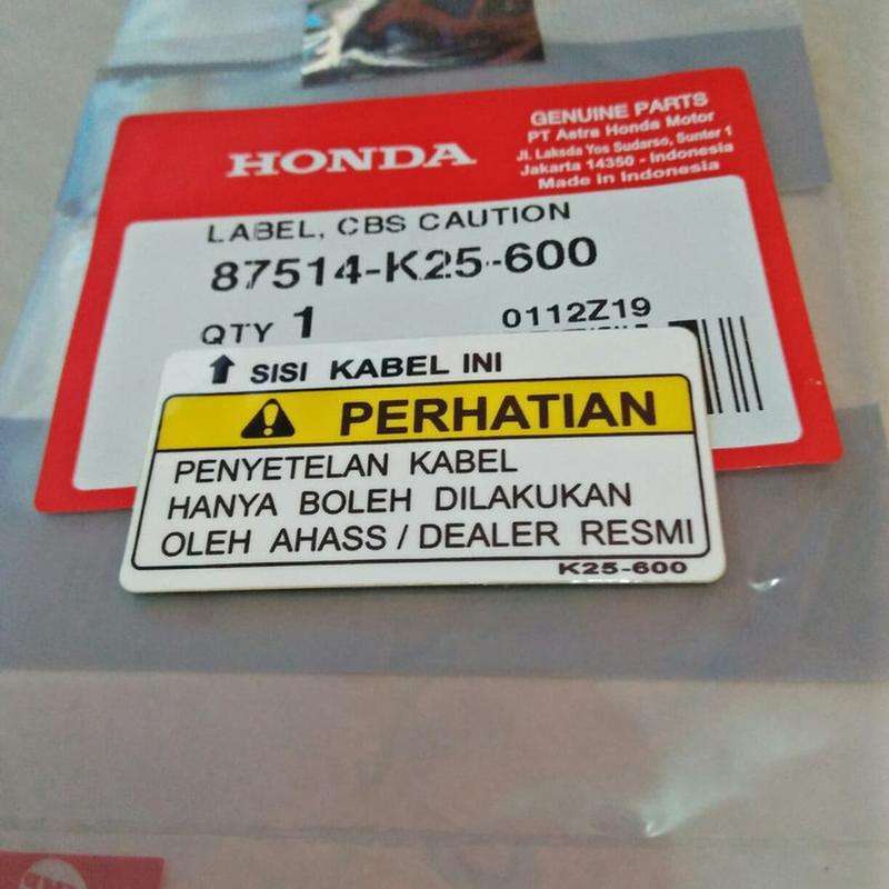 Jual Honda Genuine Part Label Logo Sticker Caution Penyetelan Kabel di ...