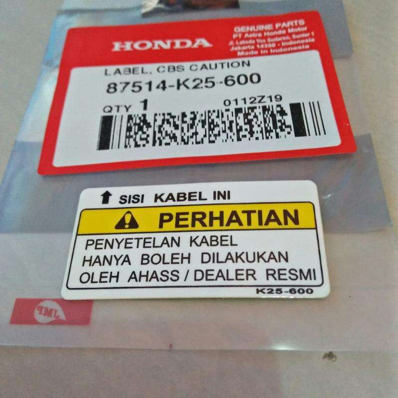 Jual Honda Genuine Part Label Logo Sticker Caution Penyetelan Kabel di ...