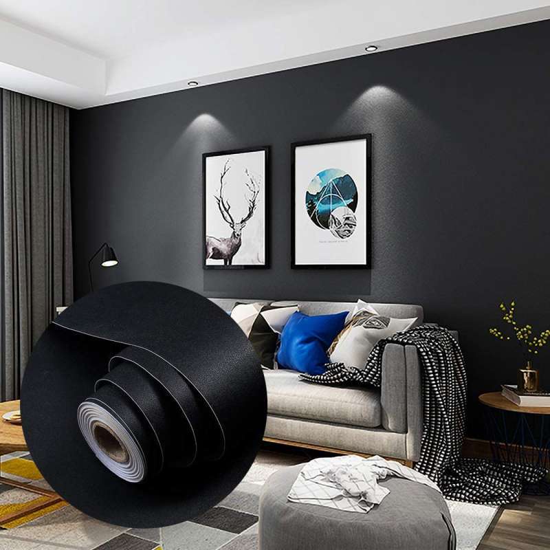 Jual Wallpaper Dinding Polos HItam 9m x 45cm di Seller Dya's Grosir ...