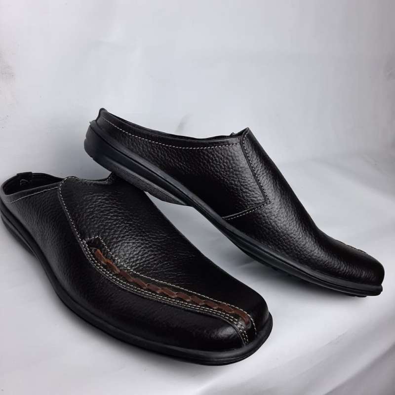 Promo Sepatu Selop Pria Kulit Asli Sandal Bustong Laki Laki Sendal ...