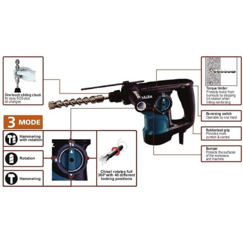 Jual Mesin Bor Beton - Hammer Drill Tangan Listrik Makita Hr 2810 3 ...