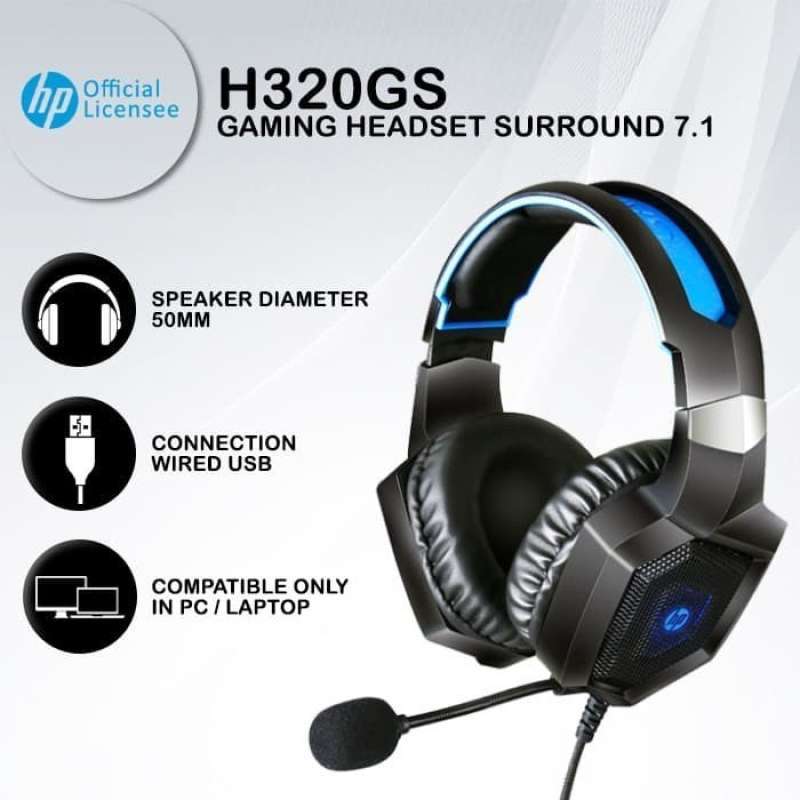 Jual Hp H320gs Virtual 7.1 Surround Usb Wired Mobile / Pc - Gaming ...