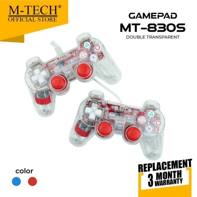 Jual M-Tech Original Gamepad Stick PC Laptop PS Double Getar Transparan ...