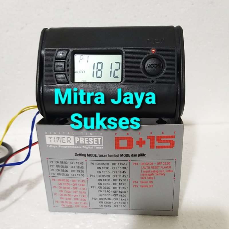 Jual Timer Piro Preset Digital DC 12 Volt 15 Auto Program On Off di ...