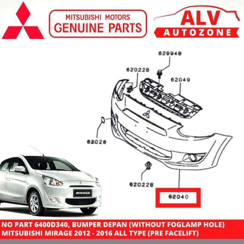 Jual Bumper Depan Original Mitsubishi Mirage Pre Facelift 6400d340 Di ...