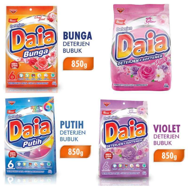 Promo Daia Softener Powder Detergent Bag 850gr / Detergent Bubuk Daia ...