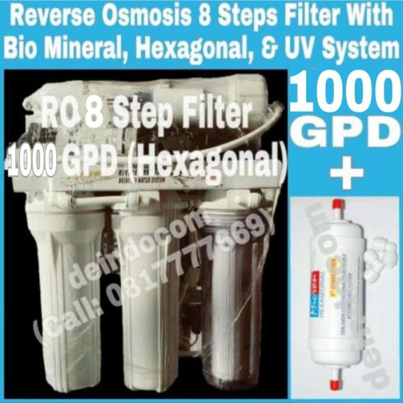 Jual ORIGINAL Filter Mesin RO 8 Step 1000 GPD - Reverse Osmosis 1000GPD ...