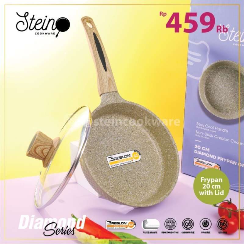Jual RECOMMENDED STEIN COOKWARE - DIAMOND FRYPAN WITH LID 20CM di ...