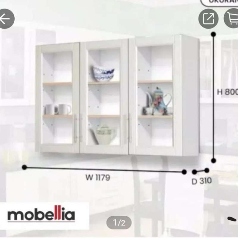 Jual RAK PIRING LEMARI GANTUNG DAPUR KITCHEN SET ATAS 3 PINTU UKURAN P ...