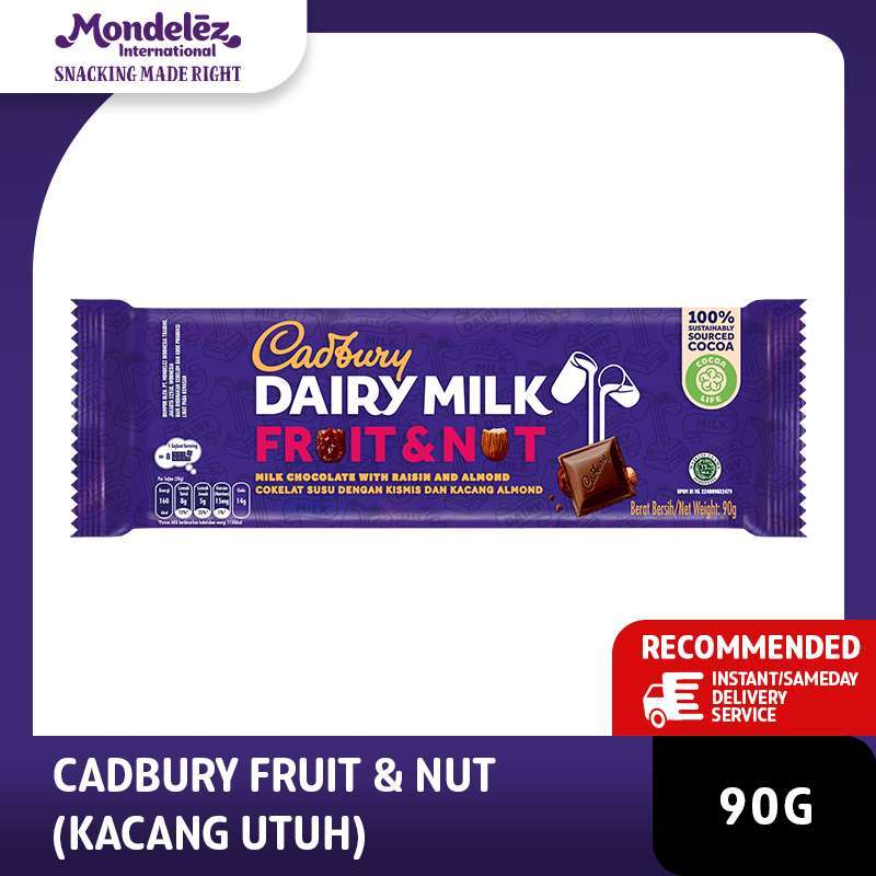 Promo Cadbury Dairy Milk Chocolate Fruit & Nut Regular [90g] Diskon 7% ...