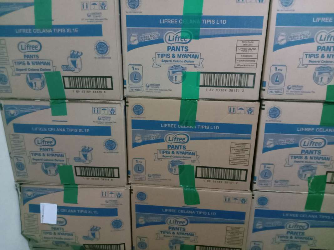 Jual 1 DUS PROMO UNICHARM LIFREE POPOK CELANA DEWASA PANTS M/L/XL 1 DUS ISI 48 PCS (PAMPERS ...