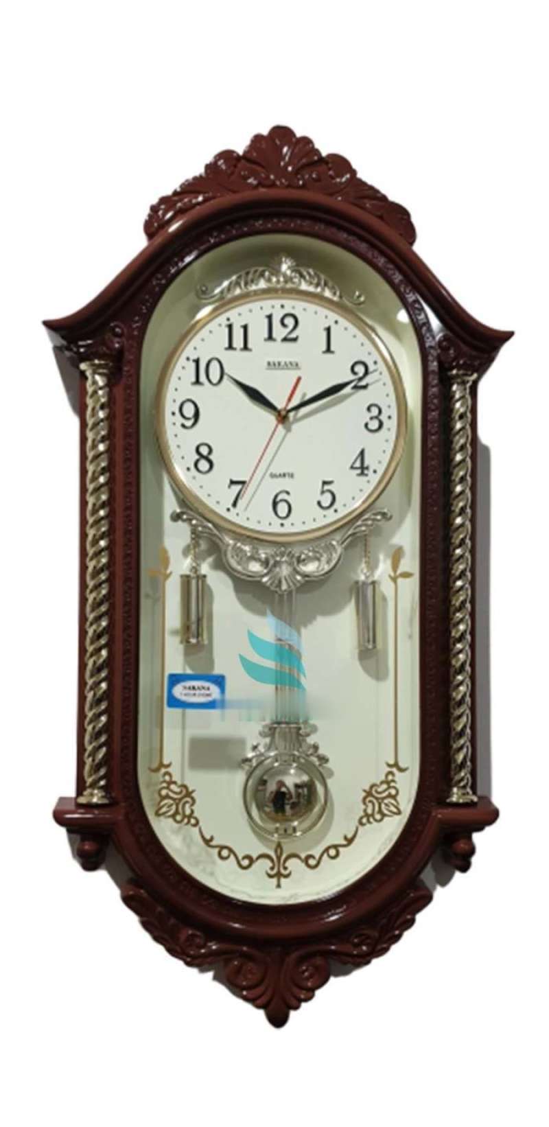 Promo Jam Dinding Bandul SAKANA 322 Warna Brown Ukuran 79 x 40 cm ...