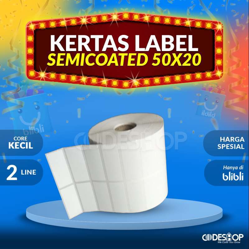 Promo Label Barcode 50 X 20 - 2 Line - Kertas Sticker Label Semicoated Diskon 4% Di Seller ...