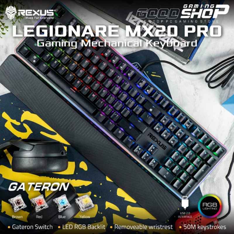 Jual Rexus Legionare MX20 / MX-20 PRO RGB Keyboard Gaming Mechanical ...