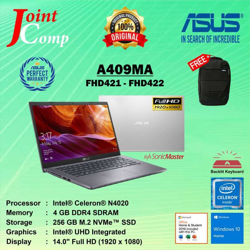 Jual Asus VivoBook 14 A409MA (Intel® N4020/4GB-RAM/256GB-SSD/14.0FHD ...