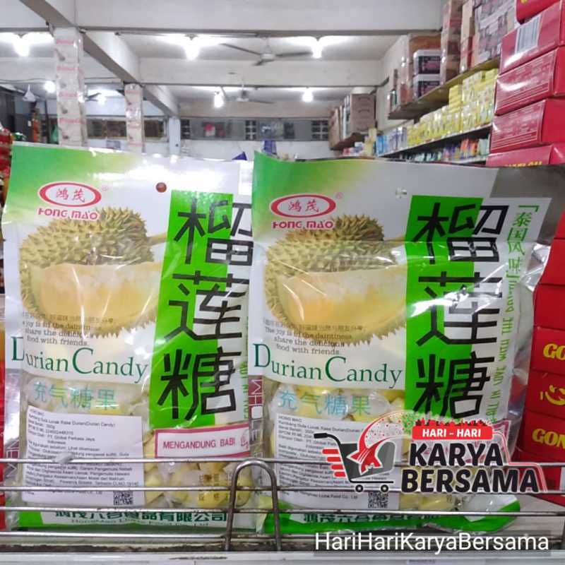 Jual Hong Mao Durian Candy Permen Rasa Durian 350gr ( Non Halal ) Di ...