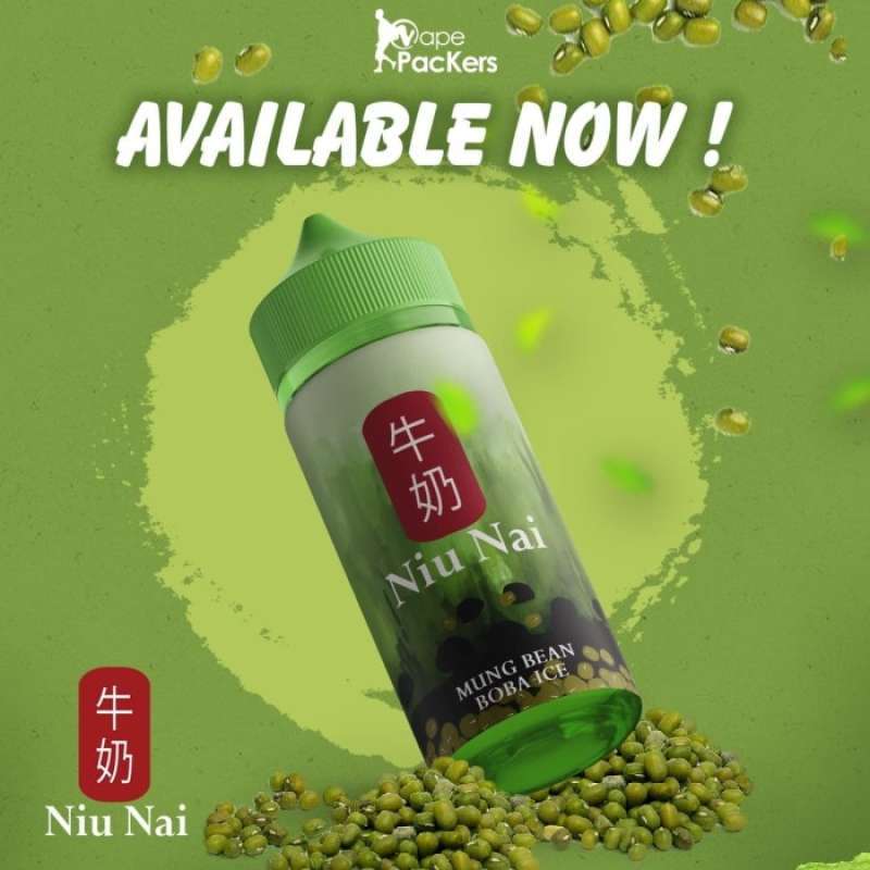 Promo Niu Nai Mung Bean 100ml Boba Kacang Hijau - 3mg Diskon 19% di ...