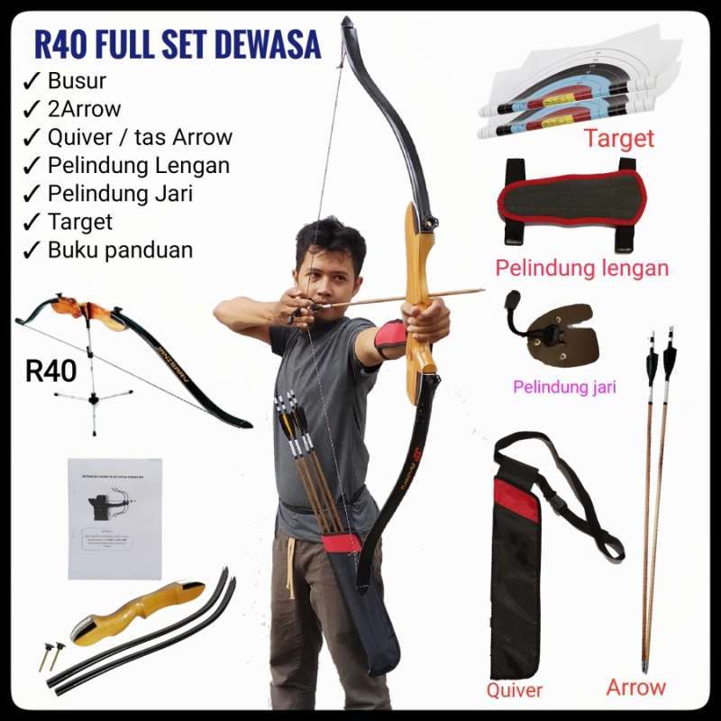 Jual Busur Panah R40 Dewasa full set - Anak SMP Coklat Kayu di Seller ...