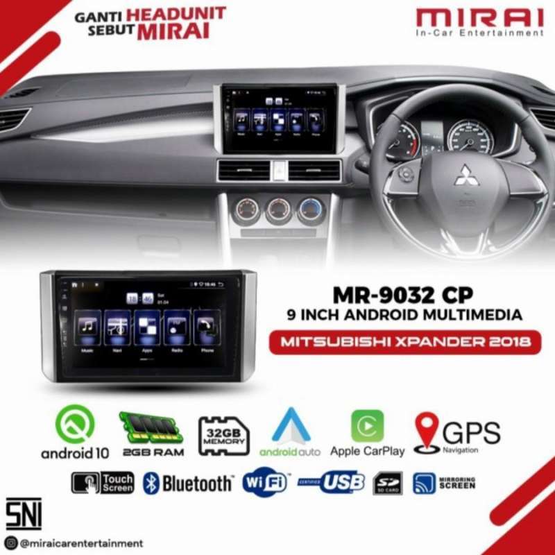 Jual Head unit android 9inch Mitsubishi Xpander Mirai 9032 CP PNP di Seller Dandan Mobil ...